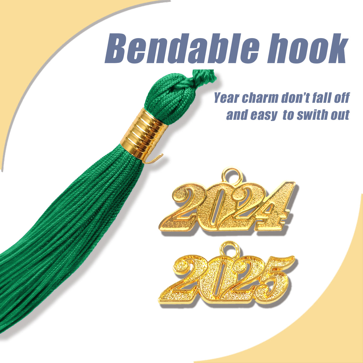 Matte Adult Graduation Cap with Graduation Tassel Charm Emerald Green ...